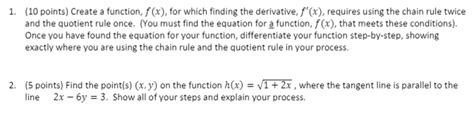 Solved 1create A Function 𝑓𝑥 For Which Finding The