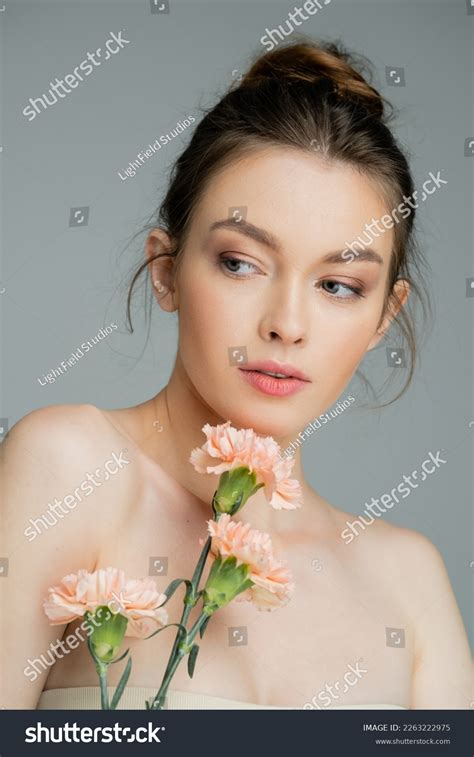 Charming Woman Naked Shoulders Perfect Skin Stock Photo Shutterstock
