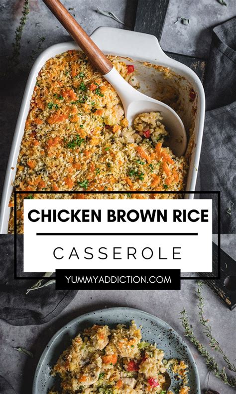 Healthy Chicken And Brown Rice Casserole With Vegetables