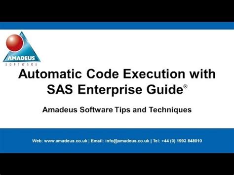 SAS Tip Automatic Code Execution With SAS Enterprise Guide YouTube