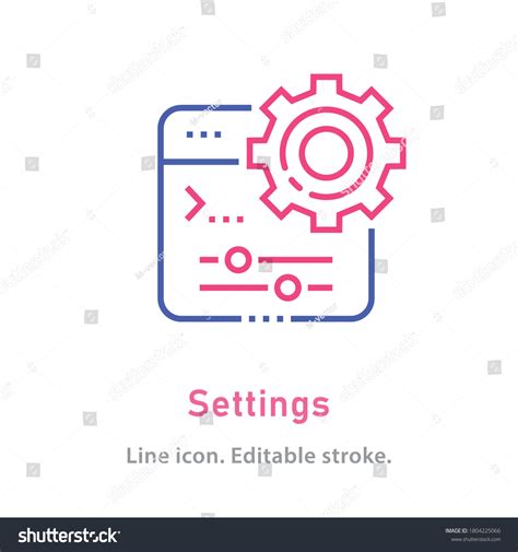 Settings Outline Icon On White Background Stock Vector Royalty Free 1804225066 Shutterstock