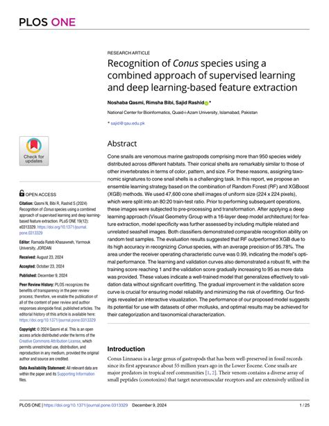 Pdf Recognition Of Conus Species Using A Combined Approach Of