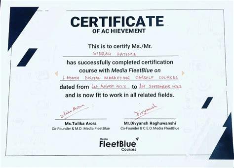 Media Fleetblue Digital Marketing Agency On Linkedin All The Best Sidrah Fatima Wishing You