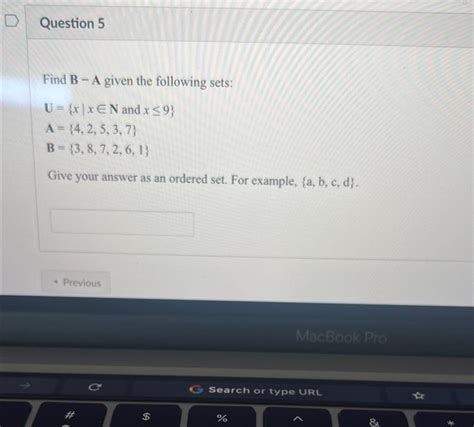 Solved Find BA Given The Following Sets U XxN And Chegg