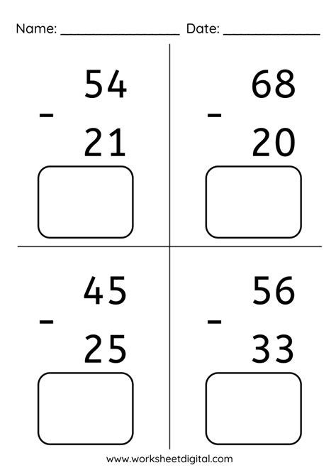 Subtraction Worksheets