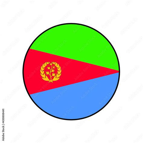 State Of Eritrea Country Flag Circle Vector Push Button Icon African Concepts Stock Vector