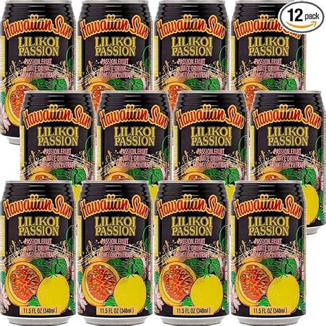 Hawaiian Sun Drinks Lilikoi Passion 115floz X 12 Cans Tropical