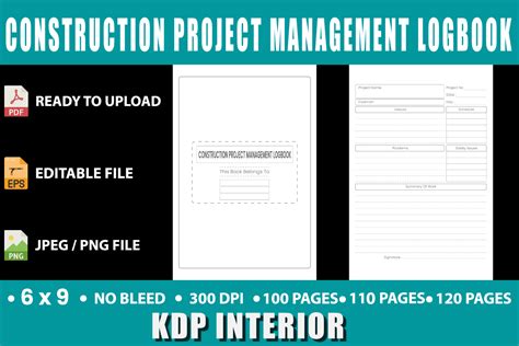 Construction Project Management Logbook Graphic By My Design Hut · Creative Fabrica