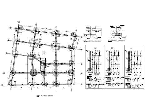 Foundation Plan Structure And Constructive Details Of Building Dwg File Artofit