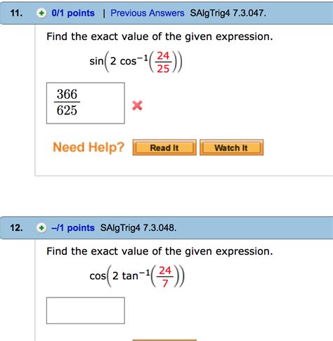 solved 11 0 1 points previous answers salgtrig4 7 3 047
