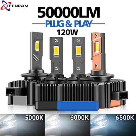 D3s Led Headlights Hid D1s D2s D4s D5s D8s D1r D2r D3r Turbo Led 50000lm Two 