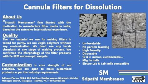 Plastic Dissolution Cannula Filter For Laboratory At Best Price In Hyderabad