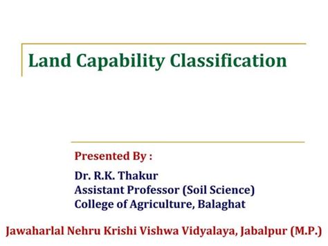 Land Capability Classification Pptx Developmental Sites Real Estate