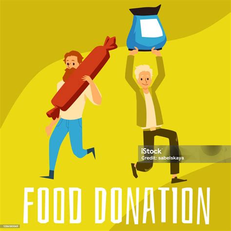 음식 기부 자선 행사 플랫 벡터 일러스트레이션을 위한 카드 템플릿 Charitable Foundation에 대한 스톡 벡터 아트
