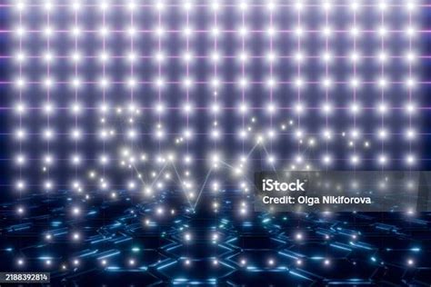 빛나는 조명 그물 및 육각형 Patterns3d 렌더링이 있는 추상적인 디지털 배경 3차원 형태에 대한 스톡 사진 및 기타