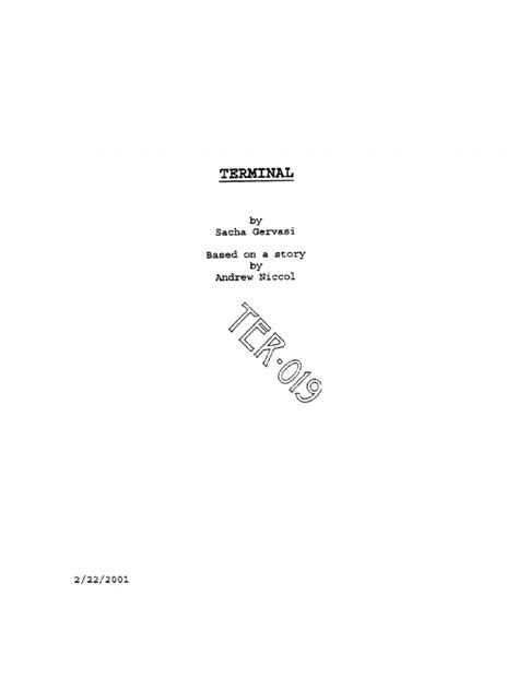The Terminal Script Pdf