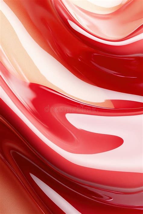 Fluid Forms In Glossy Red And Yellow Tones Create A Captivating Abstract Composition Subtle