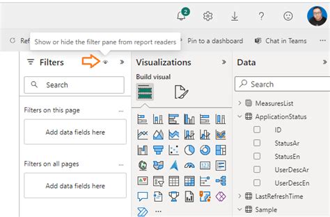hide filter pane in power bi microsoft power platform