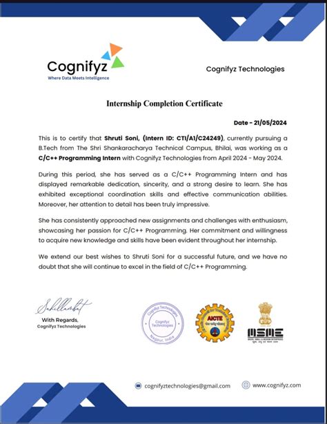 shruti soni on linkedin cognifyz cognifyztech internshipcompleted cognifyztechnologies…