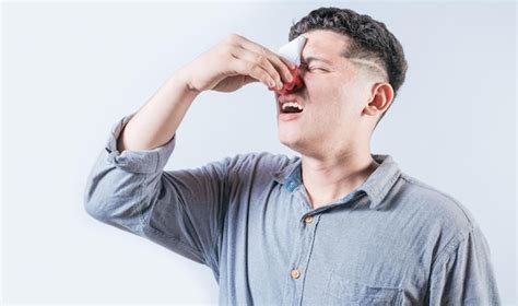 Premium Photo Man Suffering From Sinusitis Isolated People Suffering