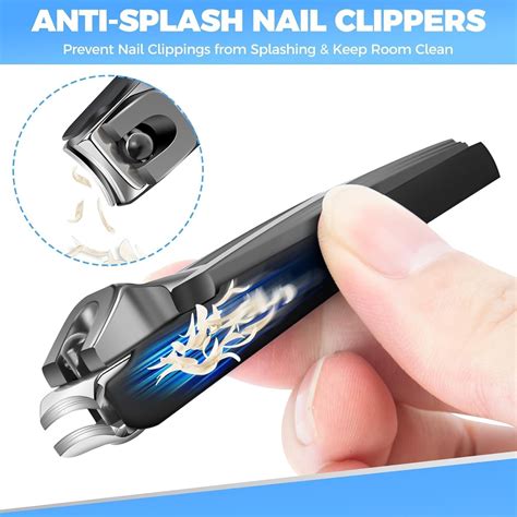 Nail Clippers For Men Women With Catcher Slanted Anti Splash
