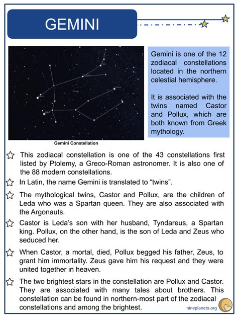 Gemini Constellation Facts