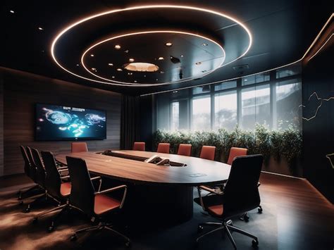 Premium Ai Image Contemporary Hightech Conference Room Advanced Design Ai Generated