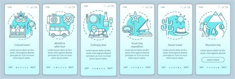 Premium Vector Travel Experiences Onboarding Mobile App Page Screen
