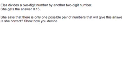 solved elsa divides a two digit number by another two digit number