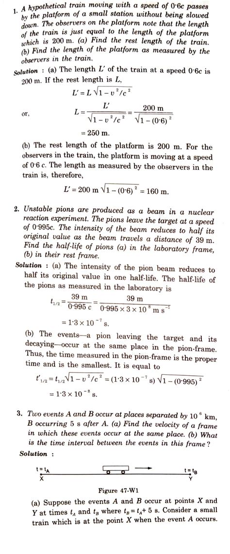 solution the special theory of relativity solved numericals set