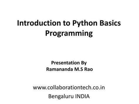 Python Programming Ppt
