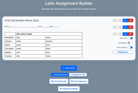 Latin Assignment Builder Tool Arcade Schoolhouse