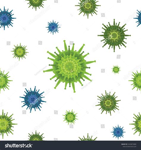 Biology Organisms Seamless Texture Bacterias Germs Stock Vektor