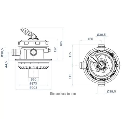 Astralpool New Generation 6 Way Multiport Valve Top Eco Version 2