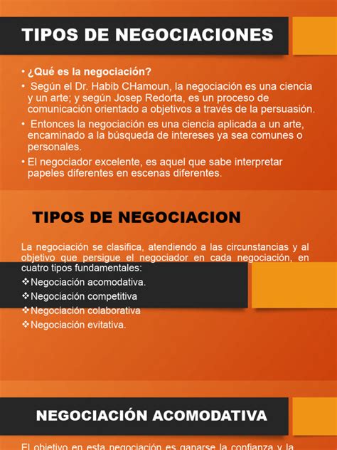 Tipos De Negociaciones Completo Pdf Economias