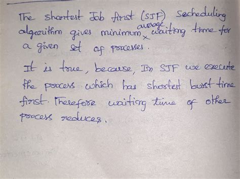[solved] the shortest job first sjf scheduling algorithm gives the