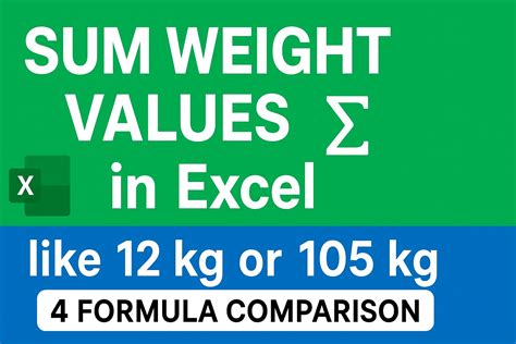 How To Sum Weight Values Like 12 Kg Or 105 Kg In Excel 4 Formula Comparison Quickinfoz