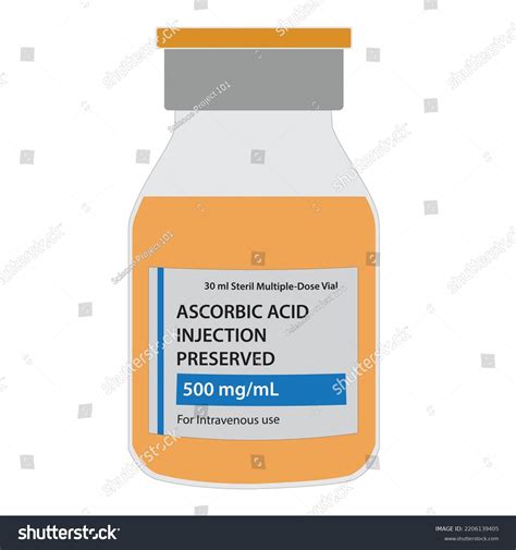 Ascorbic Acid Iv Injection Illustration Vector Stock Vector Royalty