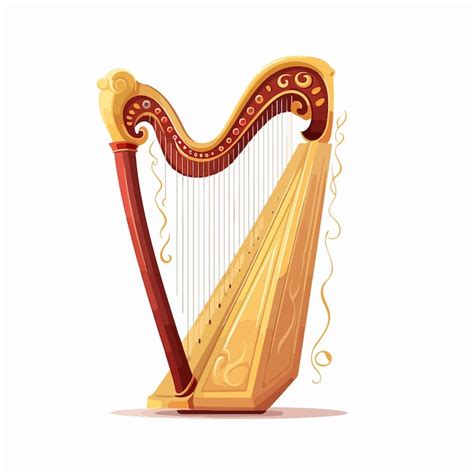 Beautiful Harp Musical Instrument With Melody Symbols Isolated On White Background Premium Ai Beautiful Harp Musical Instrument With Melody Symbols Isolated On White Background Premium Ai
