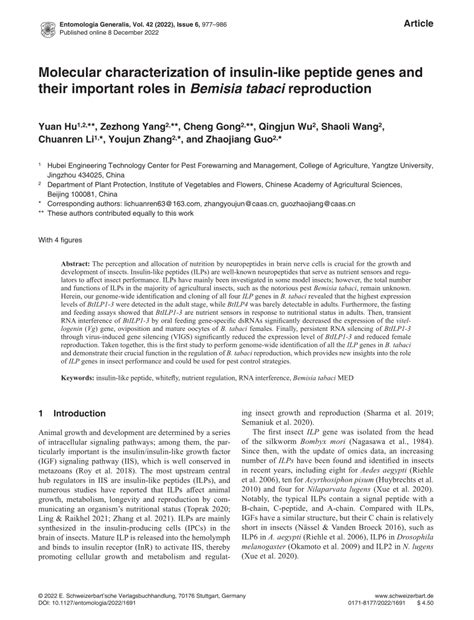 Pdf Molecular Characterization Of Insulin Like Peptide Genes And Their Important Roles In