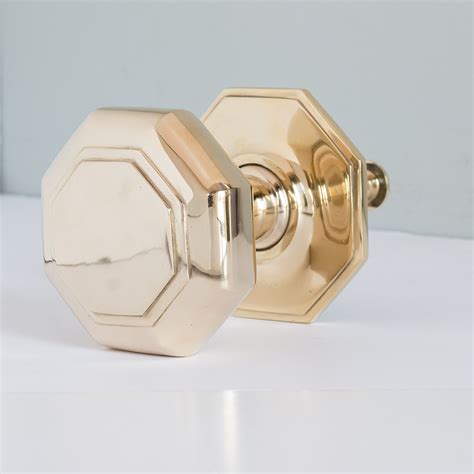 Large Octagonal Brass Centre Door Pull Replica Door Furniture