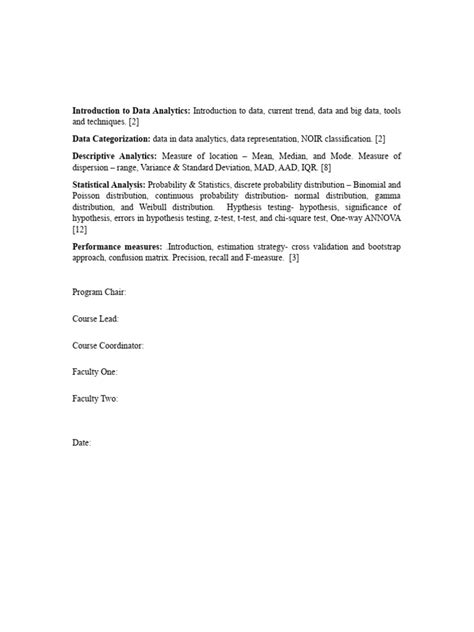 Data Analytics Syllabus Pdf