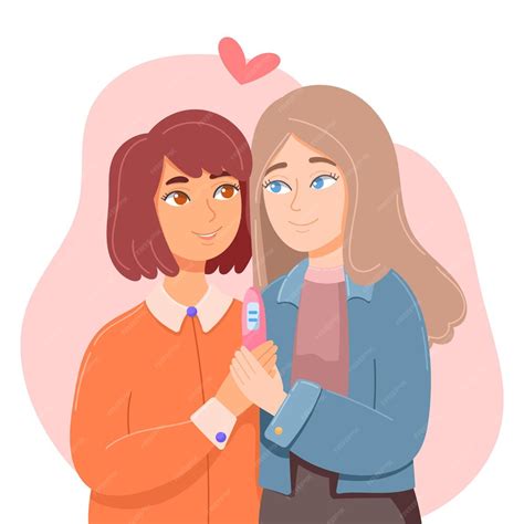 Dwie Młode Atrakcyjne Lesbijki Przytulające Się W Miłości Wektor Premium