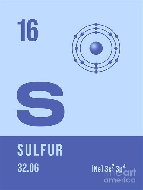 Periodic Element A 16 Sulfur S Digital Art By Organic Synthesis