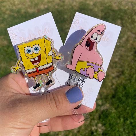 Spongebob And Patrick Badge Reel Etsy