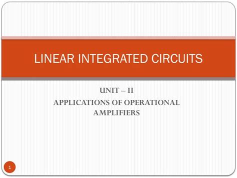 Application Of Operational Amplifier Unit 2pptx