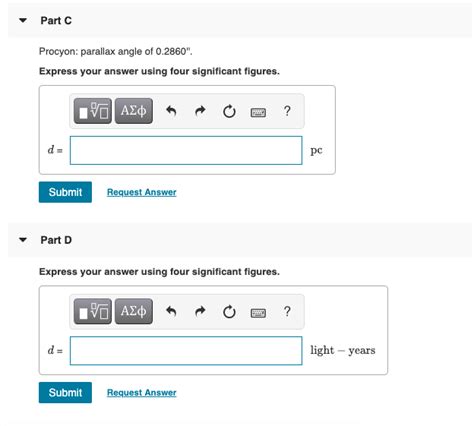 Solved Use The Parallax Formula To Calculate The Distance To