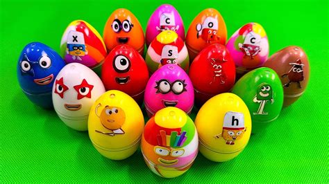 Satisfying Slime Asmr🌈 Finding Numberblocks In Rainbow Eggs Surprises Colorful Youtube