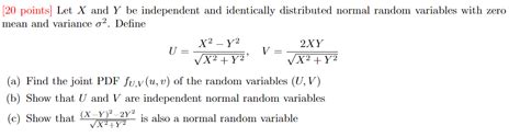 solved 20 points] let x and y be independent and identically