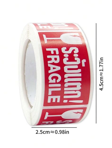 1 Roll Fragile Warning Labels Stickers For Handling Delicate Items
